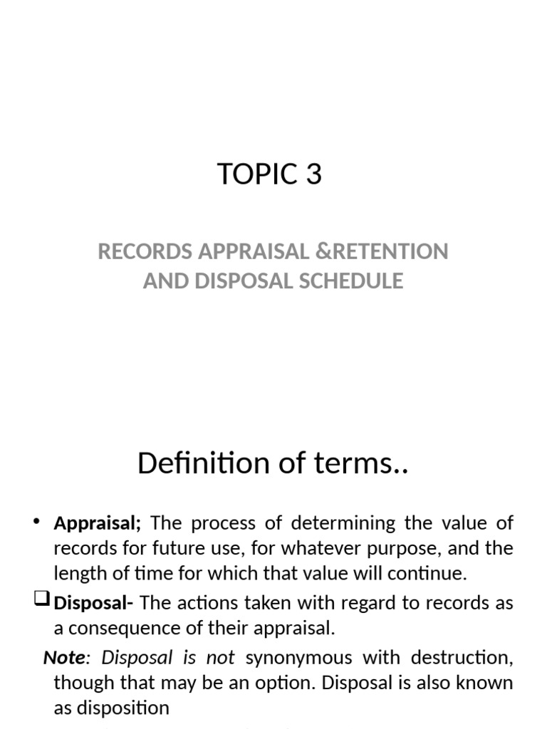 Records Appraisal and Retention Guide | PDF | Information Technology ...