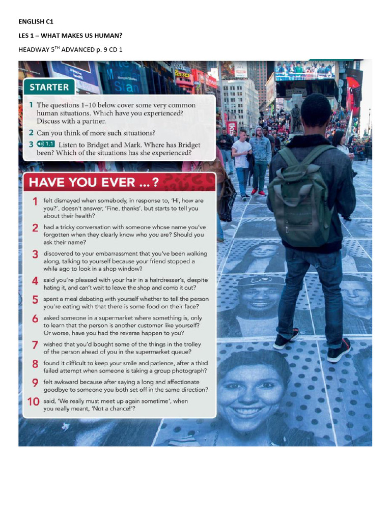 C1 English Lesson: What Makes Us Human? | PDF