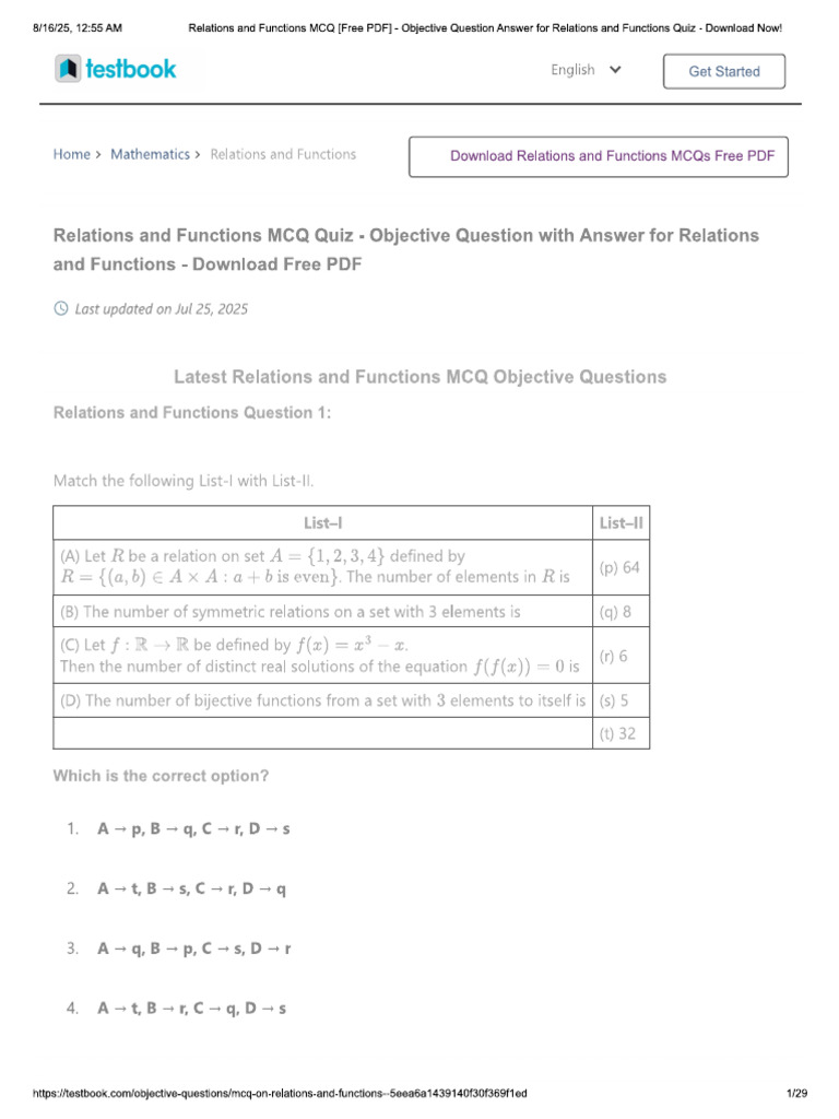 Relation and Func | PDF