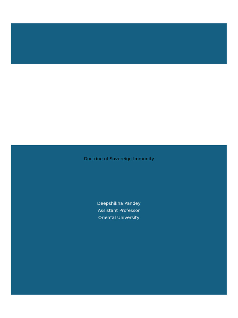 Sovereign Immunity in Indian Law | PDF | Tort | Sovereign Immunity