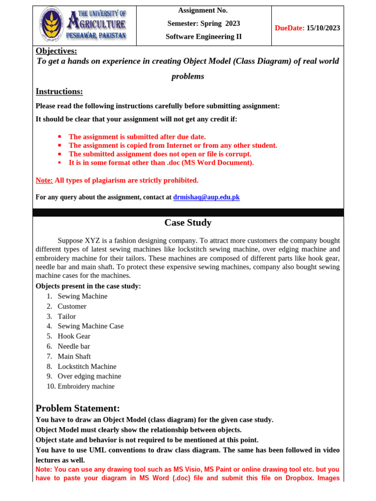 UML Class Diagram Assignment Guide | PDF