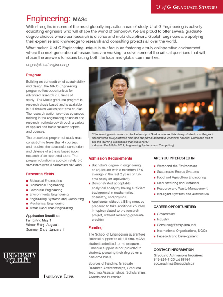 2025 Engineering MASc | PDF | Engineering | Postgraduate Education