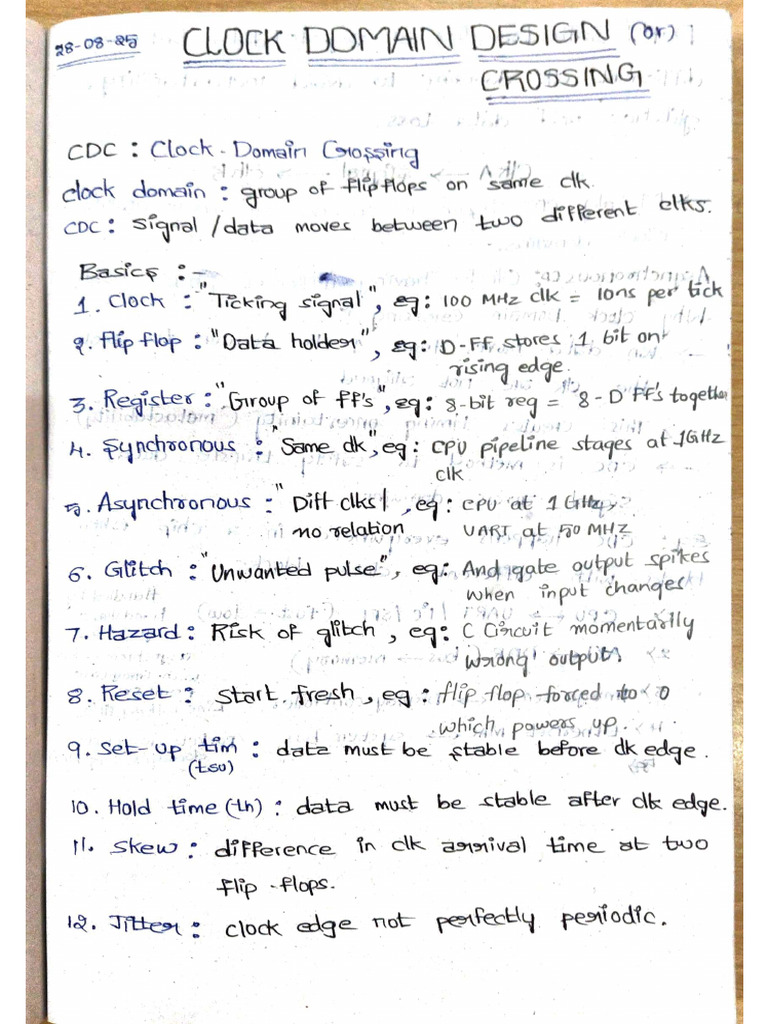 Clock Domain Crossing (CDC) in VLSI Design! | PDF