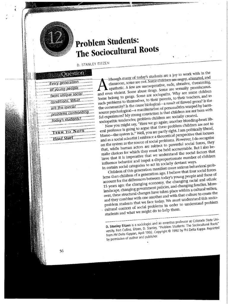 2) Problem Students, Sociocultural Roots | PDF
