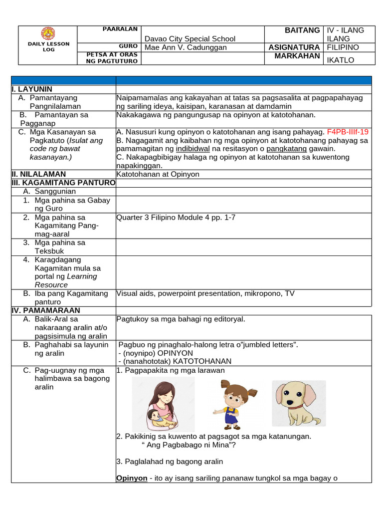 Filipino Demo LP Q3 | PDF