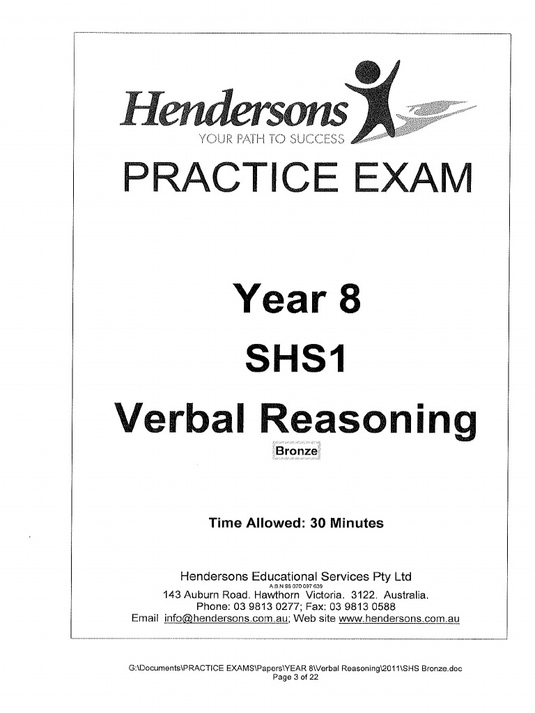 Verbal Reasoning | PDF