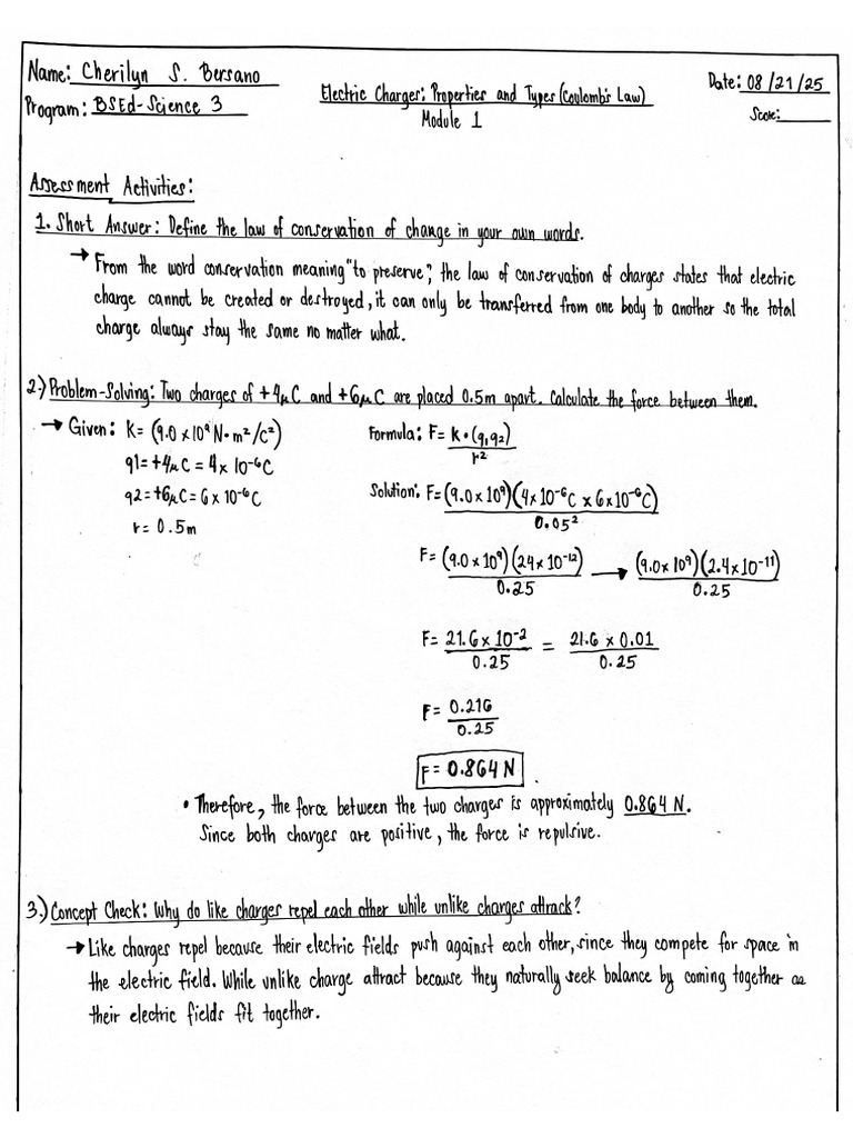 Module 1 (Coulomb's Law) | PDF