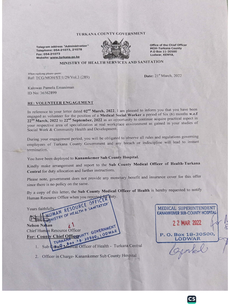 County Government Volunteers Letters | PDF