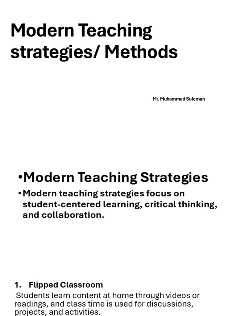Modern Teaching Strategies Overview | PDF | Learning | Behavior ...