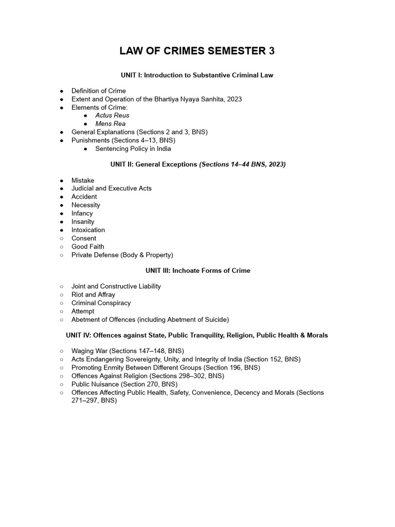 Substantive Criminal Law Overview | PDF