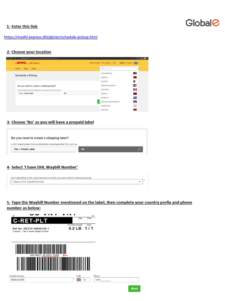 DHL Return Instructions | PDF