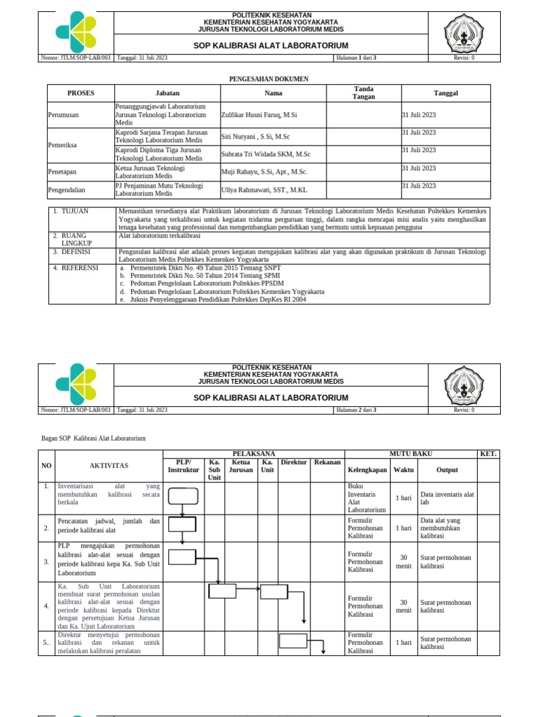 Sop 3 Kalibrasi Alat Laboratorium | PDF