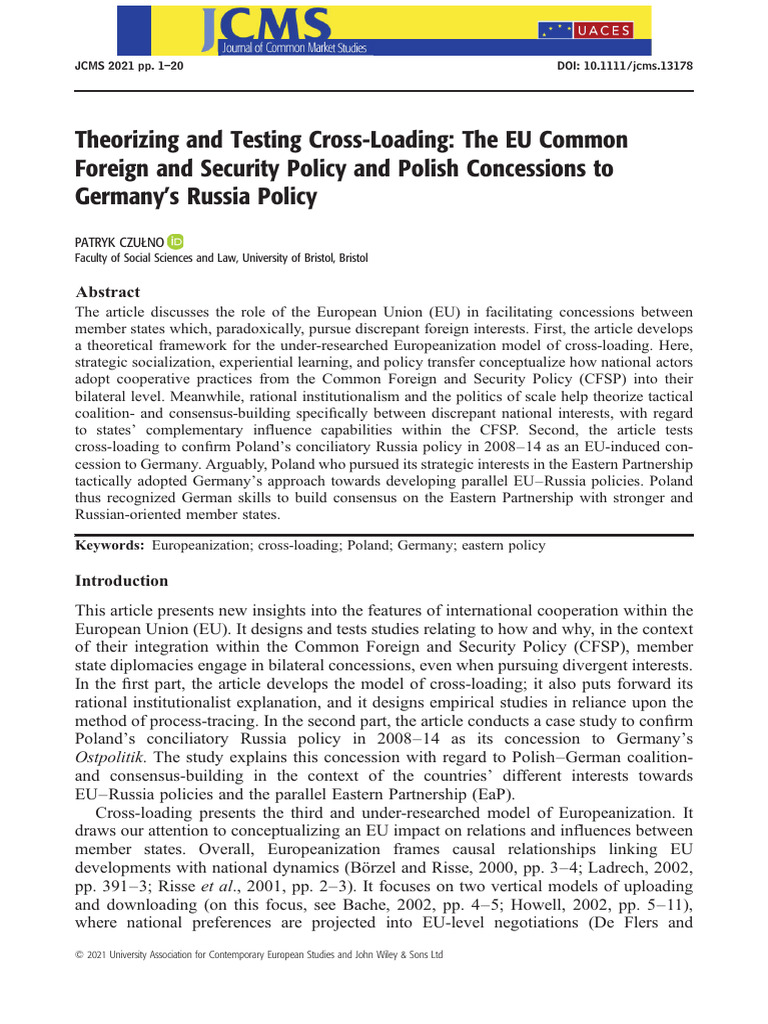 EU Cross-Loading: Poland's Concessions to Germany | PDF | Poland ...