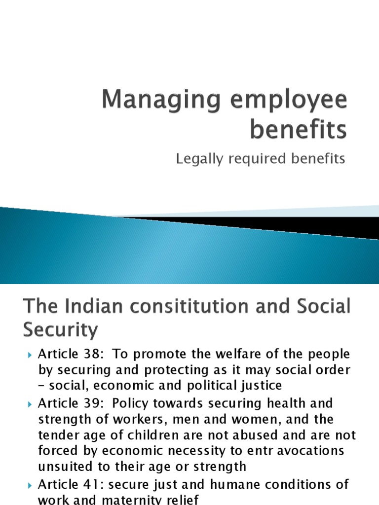 Overview of Legally Required Employee Benefits | PDF | Pension | Employment