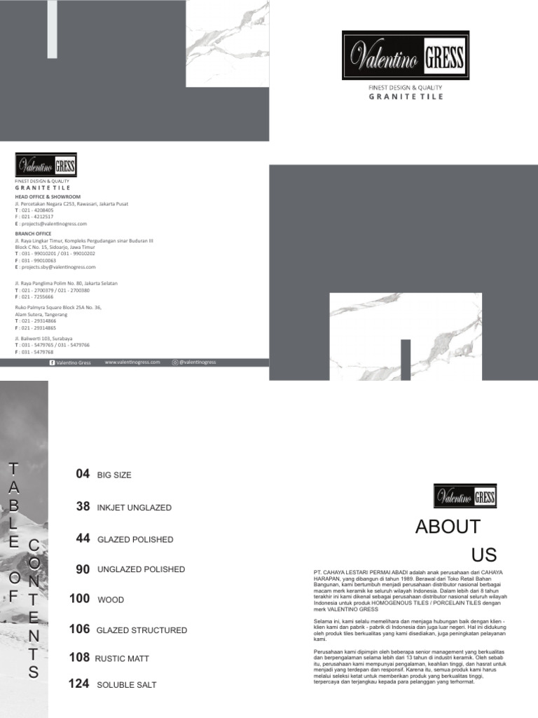 Valentino Gress Tile Products Overview | PDF | Tile | Pottery