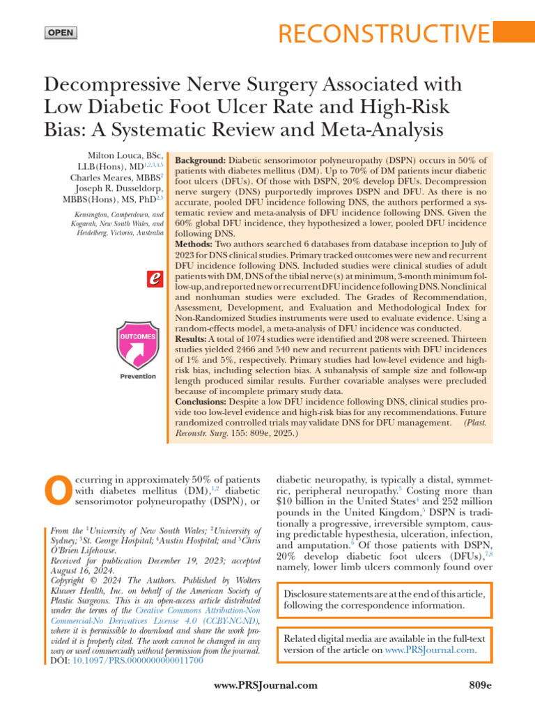 Decompressive Nerve Surgery Associated With Low.33 | PDF | Randomized ...