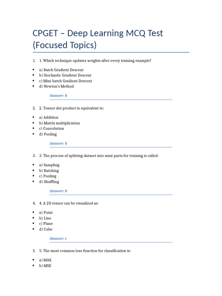 .Trashed-1759315727-CPGET Deep Learning MCQ Test Focused | PDF