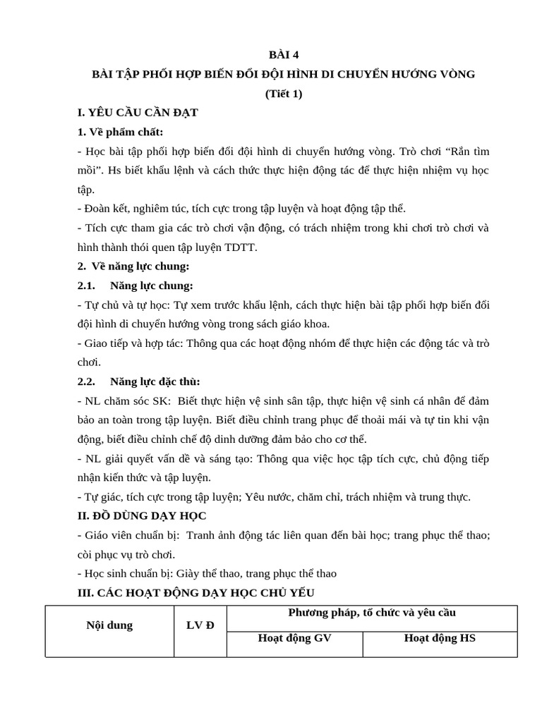KHBD GDTC 5 - Tuần 6 | PDF