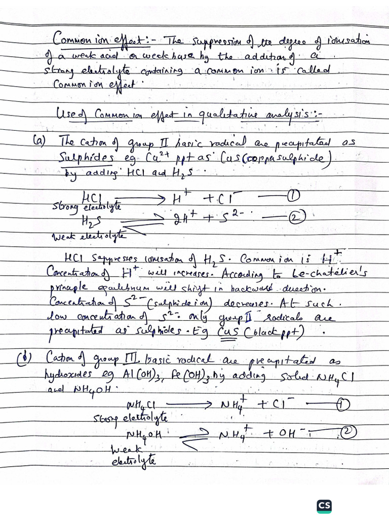 Common Ion Effect | PDF