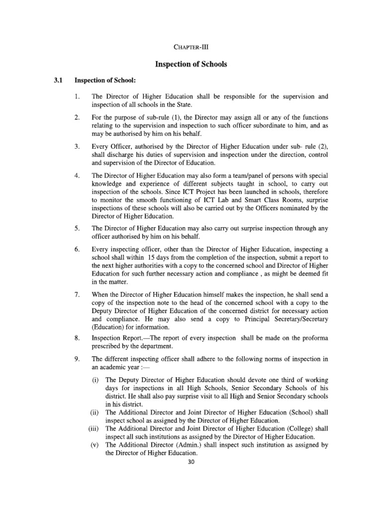 Chapter3 Inspection of Schools | PDF