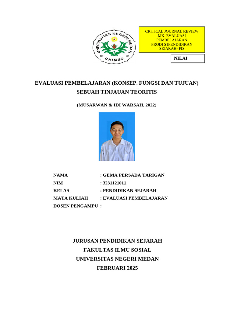Tujuan Penulisan CJR Evaluasi Pembelajaran | PDF