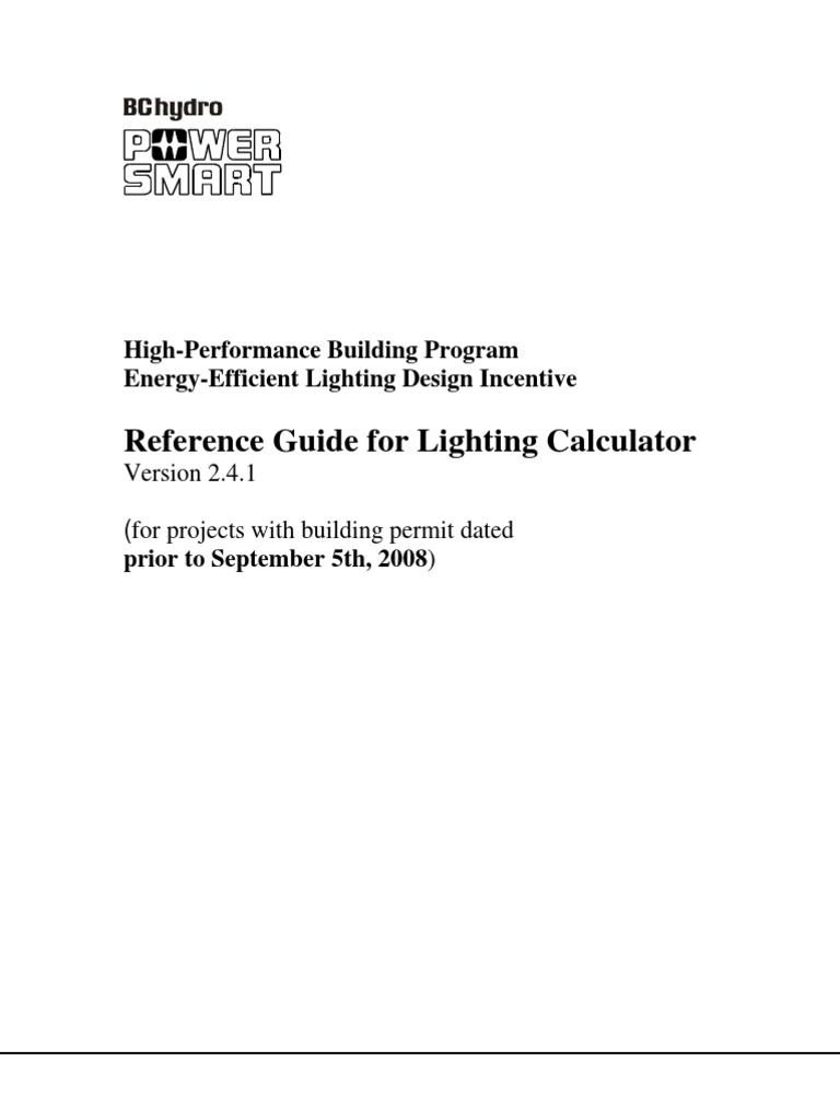 Lighting Handbook Reference Guide For Lighting Calculator | PDF ...