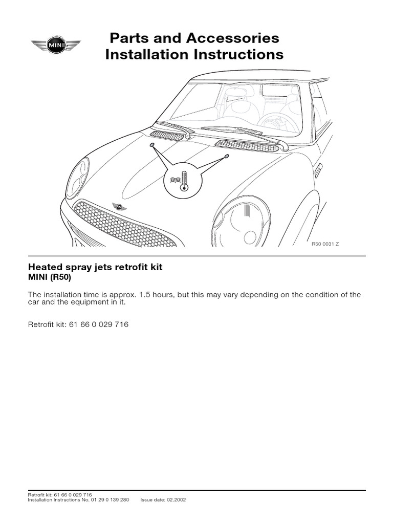 MINI R50 Heated Spray Jets Retrofit Guide | PDF | Electrical Connector ...