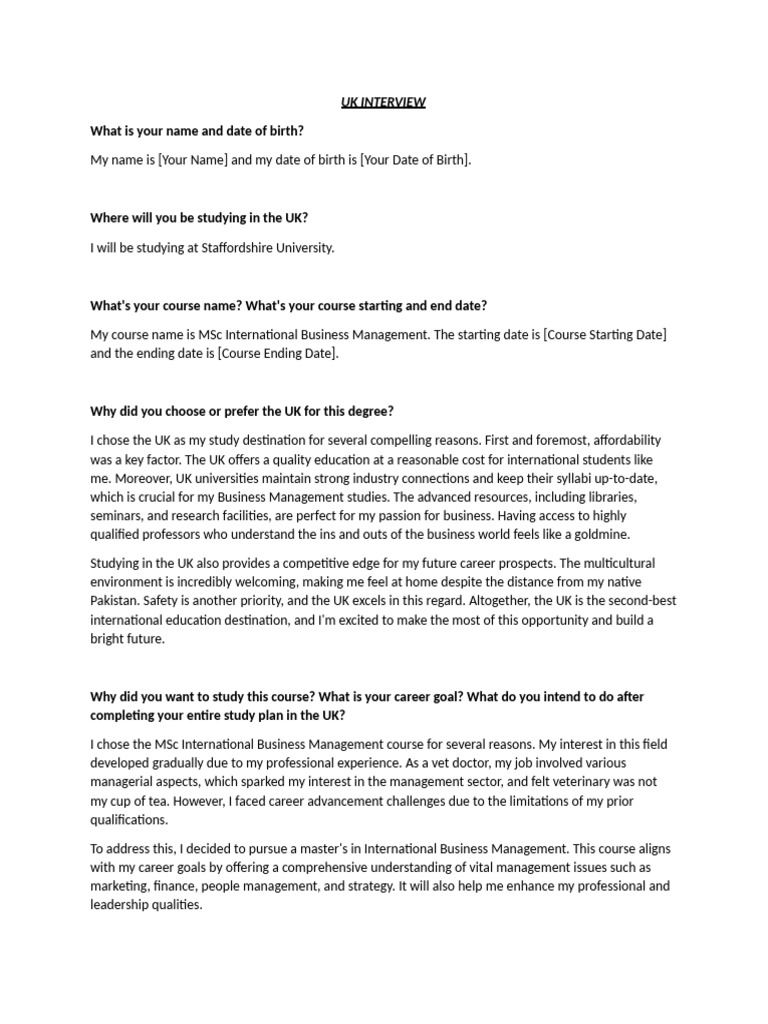 UK INTERVIEW - Staffordshire - IBM | PDF | Educational Assessment