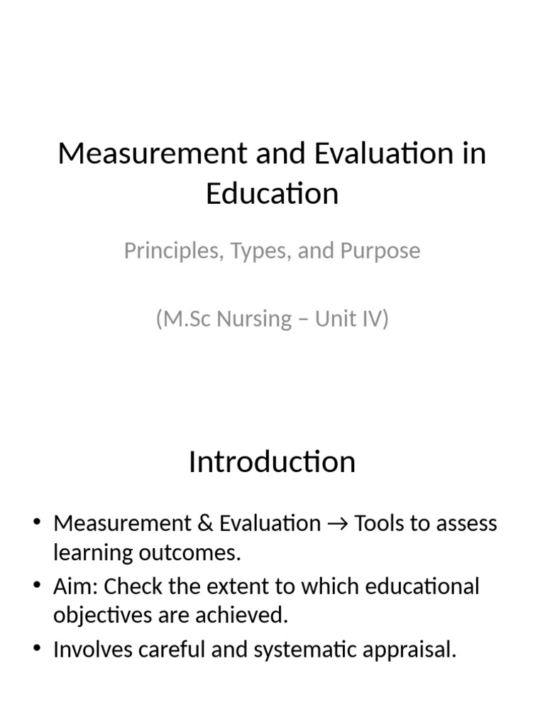 Measurement and Evaluation in Education | PDF