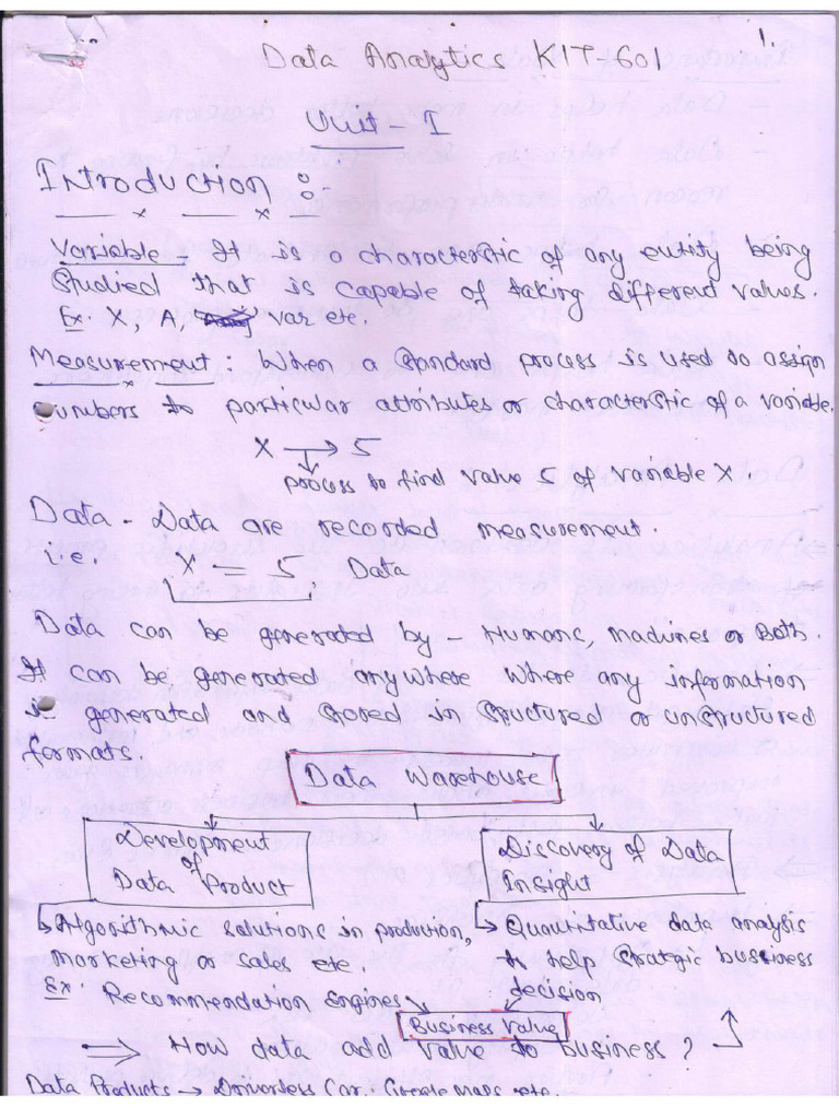 Data Analytics Notes | PDF