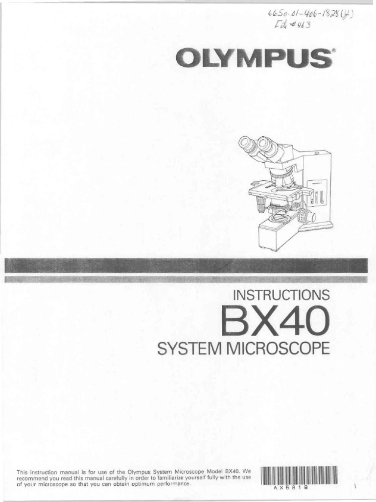 Olympus BX40 Microscope Manual | PDF | Aperture | Light