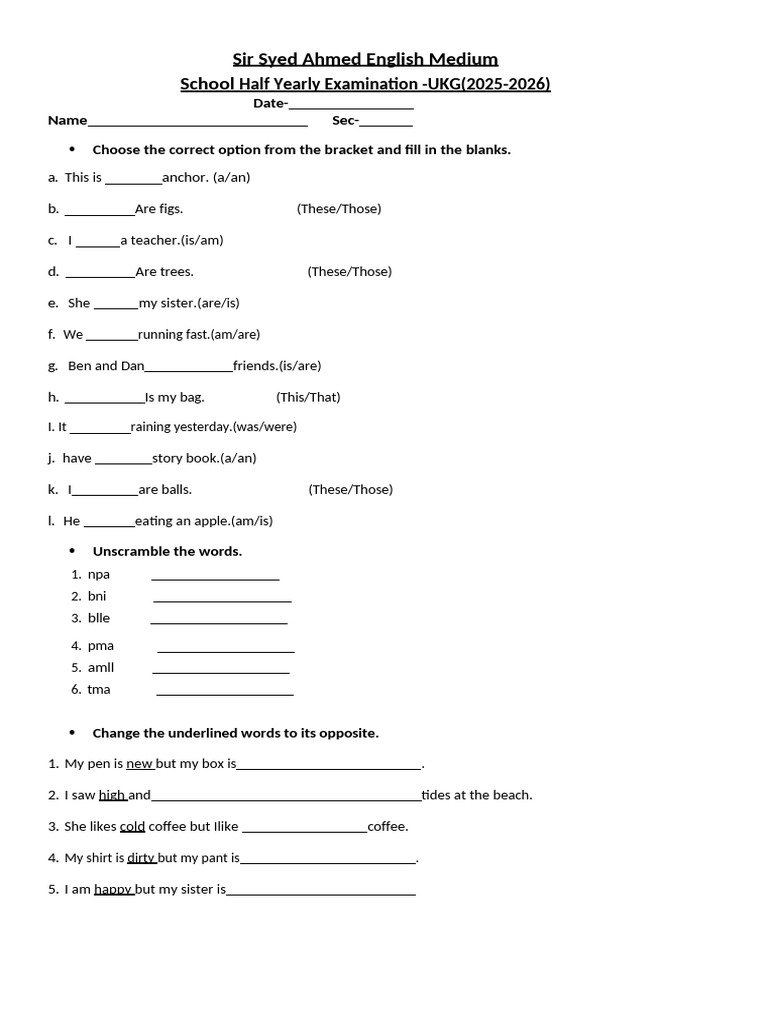 Ukg Queston Paper-Structure | PDF