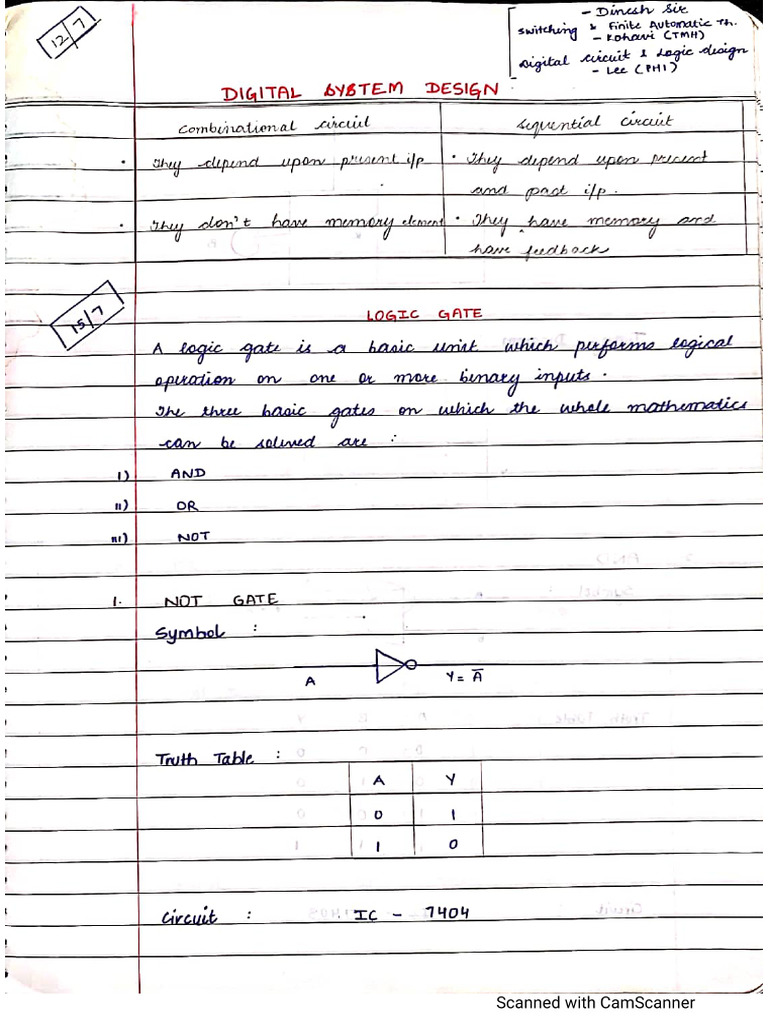 Digital System Design Class Notes | PDF