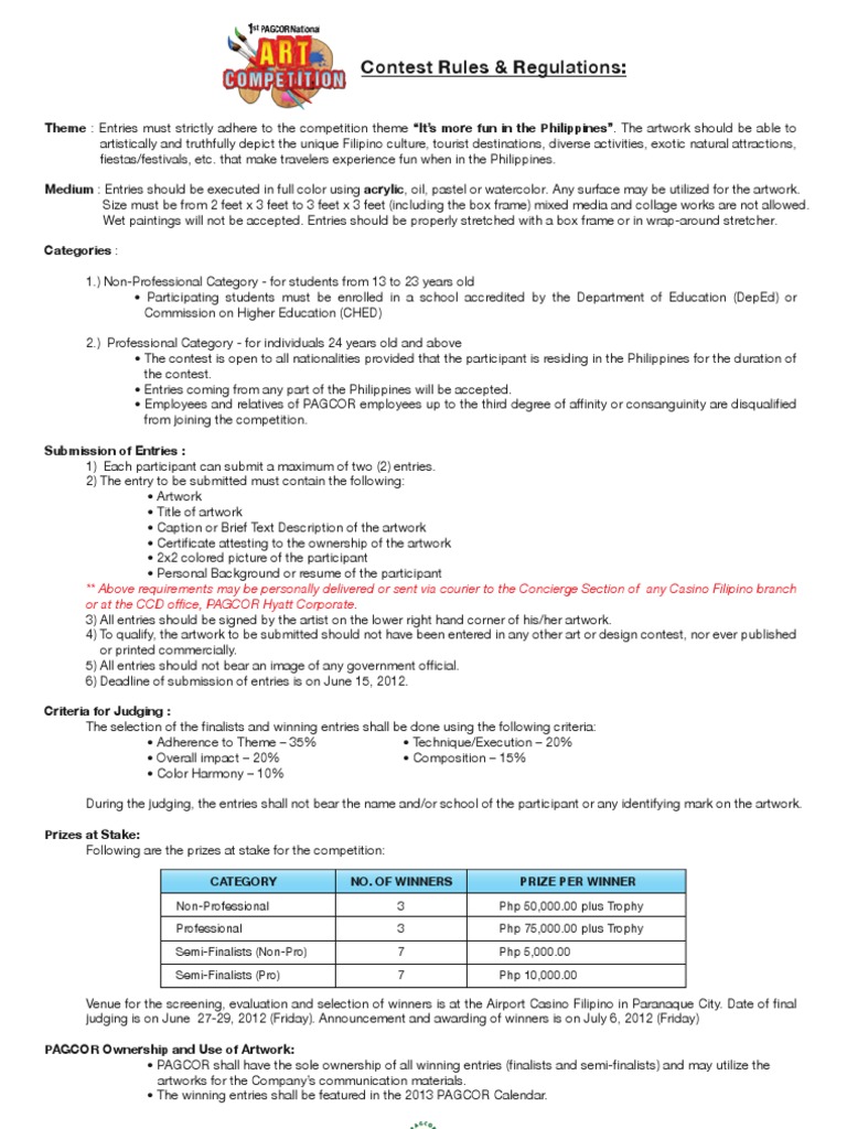 Art Competition Rules | Download Free PDF | Philippines | Paintings
