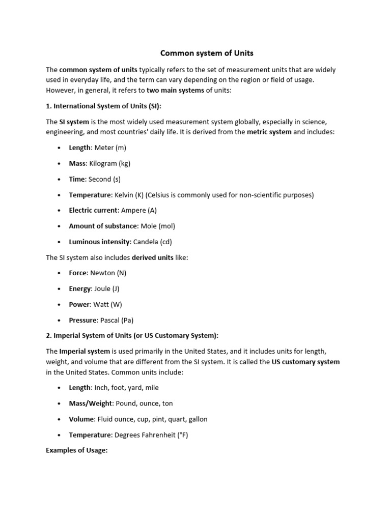 Overview of Common Measurement Units | PDF | Pound (Mass) | Troy Weight