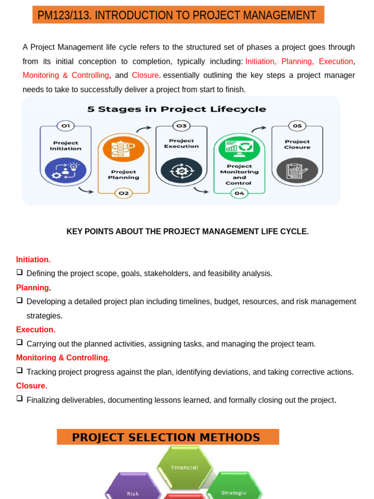 Project Management Life Cycle Overview | PDF | Feasibility Study ...