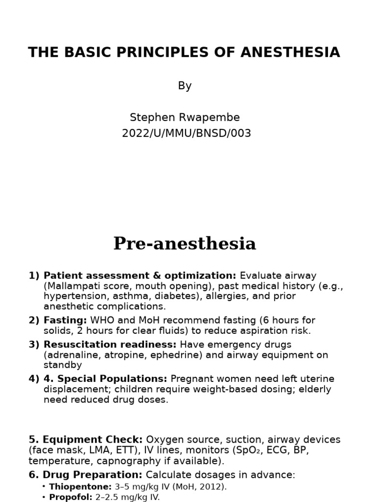 BASIC Principles of Anasthesia | PDF | Anesthesia | Medical Treatments