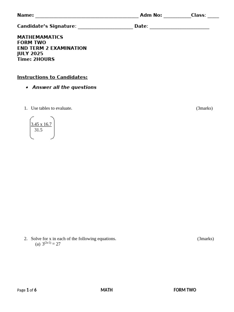 Mathematics f2 Qs | PDF | Euclidean Geometry