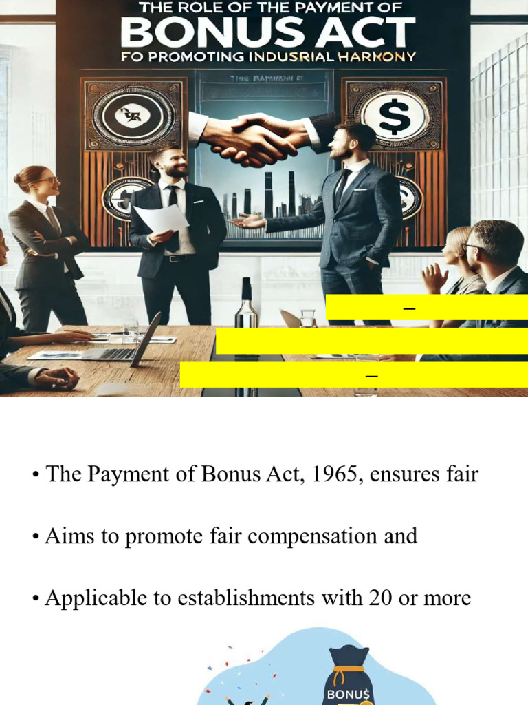 Overview of the Payment of Bonus Act | PDF