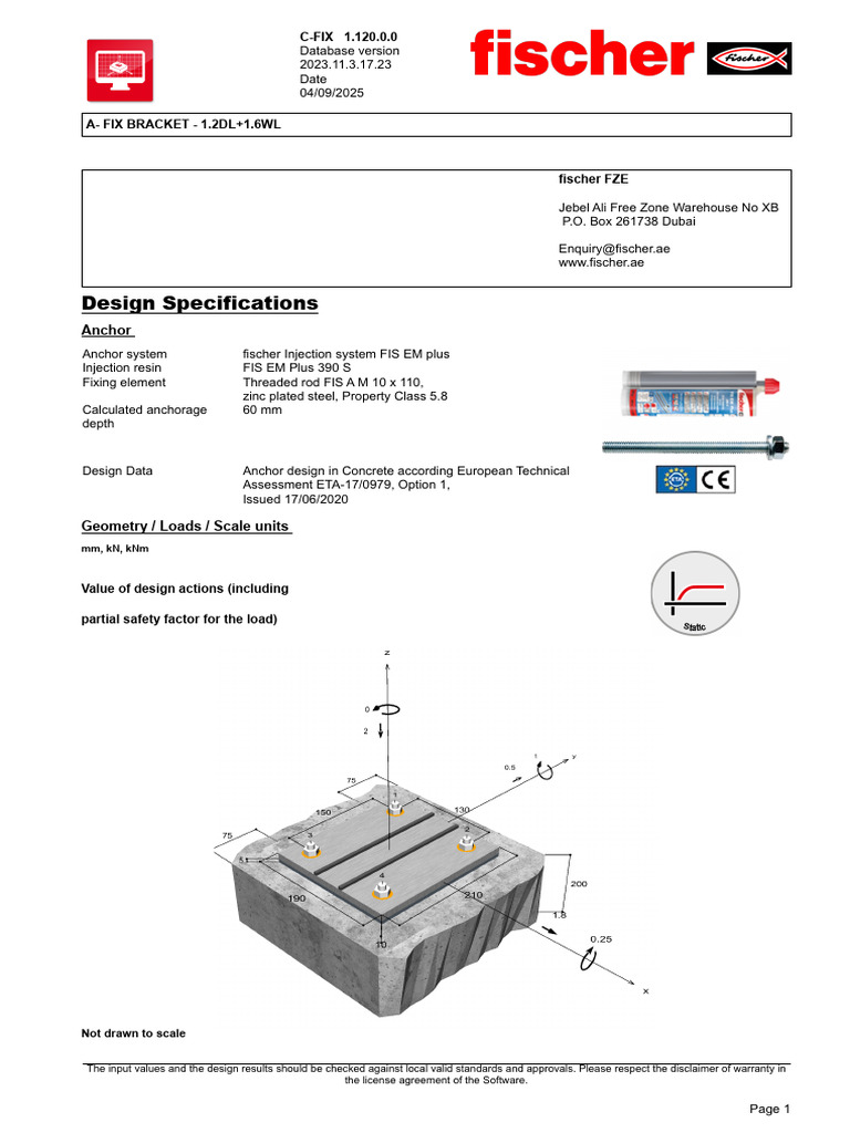 A - Fix Bracket - 1222.2dl+1.6wl | PDF | Strength Of Materials ...