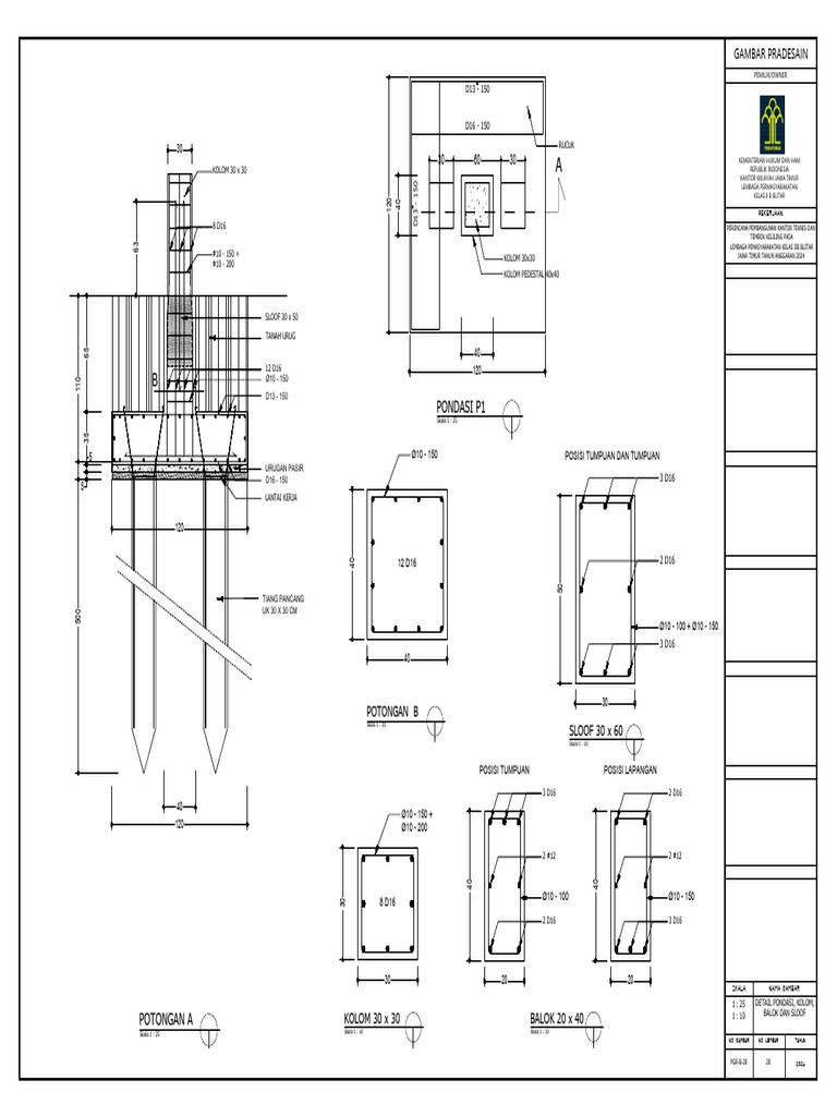 Gambar Pile Cap Mandor | PDF
