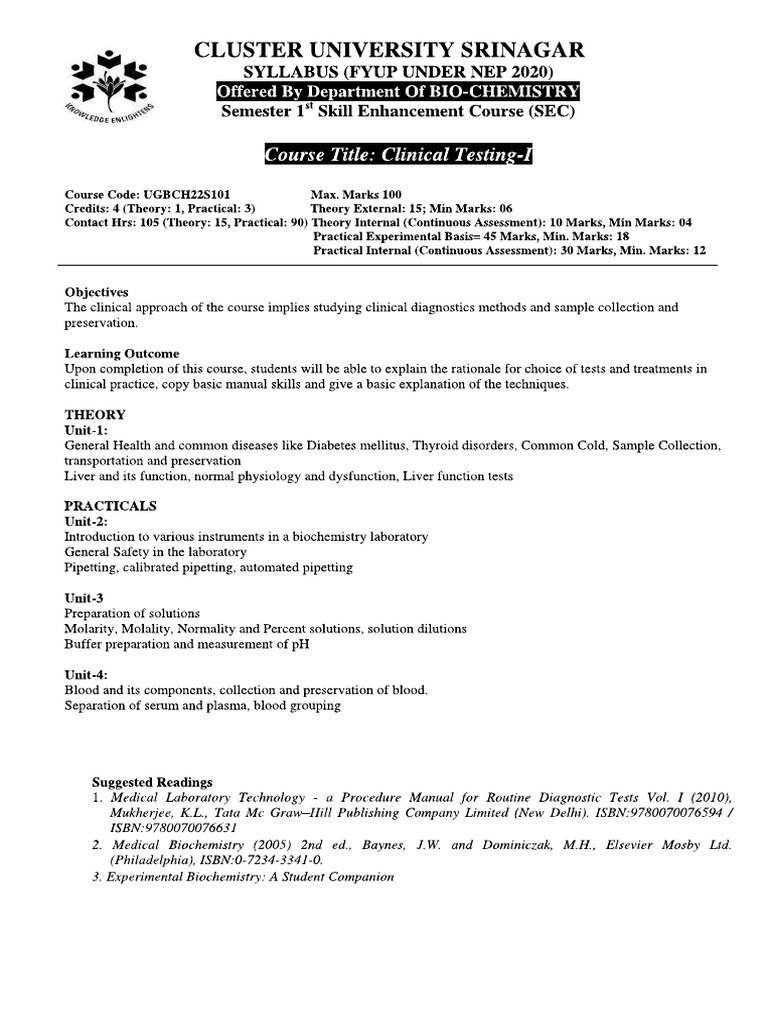 Clinical Testing I | PDF