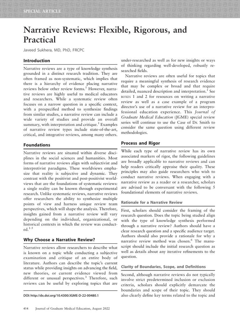 Understanding Narrative Reviews in Research | PDF | Narrative ...