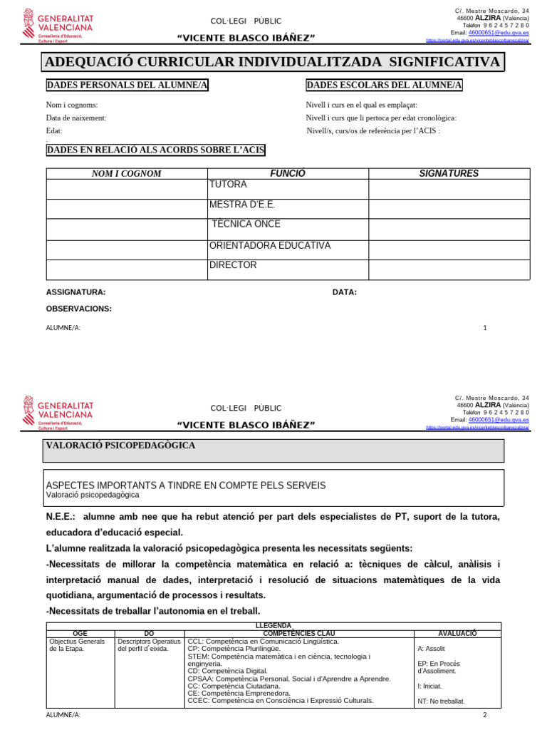Acis 2 Ciclo LCL - 4º | PDF | Comunicación | Maestros