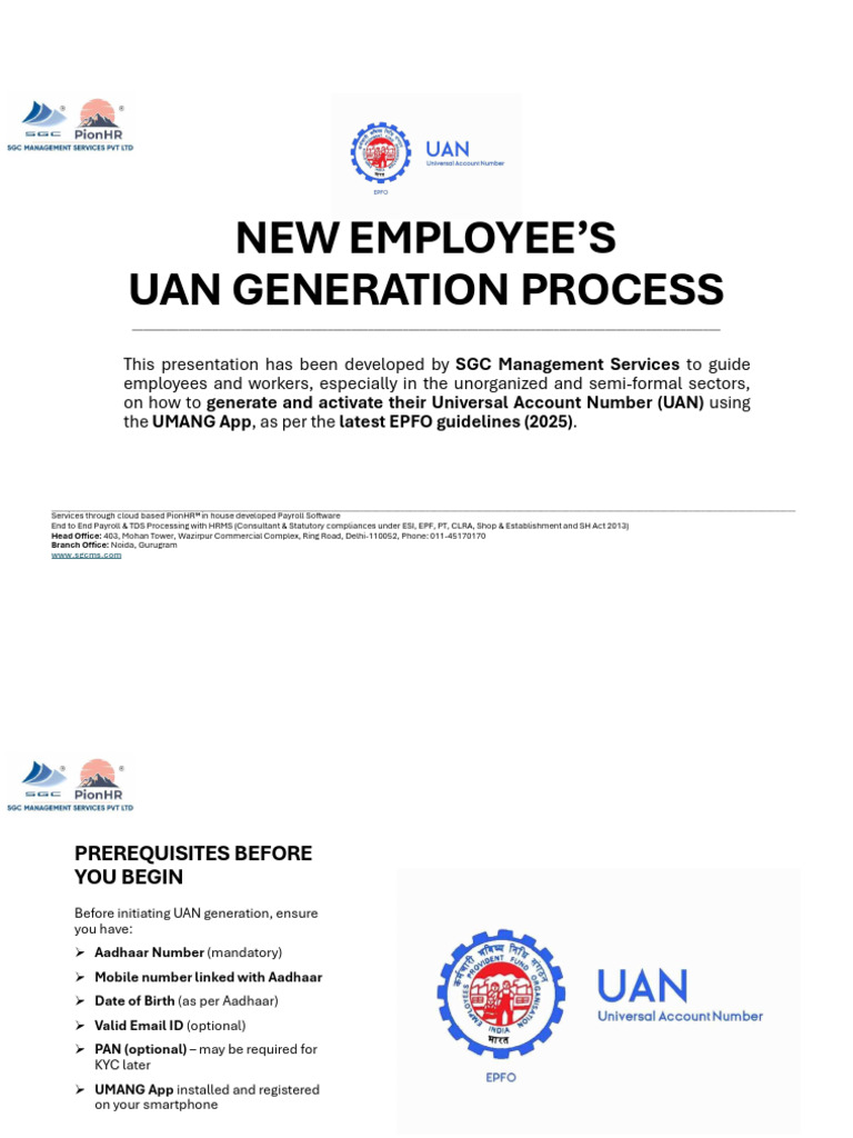 Uan Generate Via Umang App Sgcms | PDF | Mobile App | Mobile Software