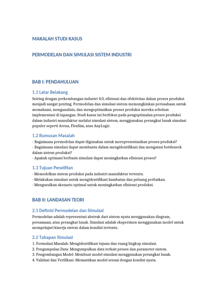 Optimasi Proses Produksi dengan Simulasi | PDF