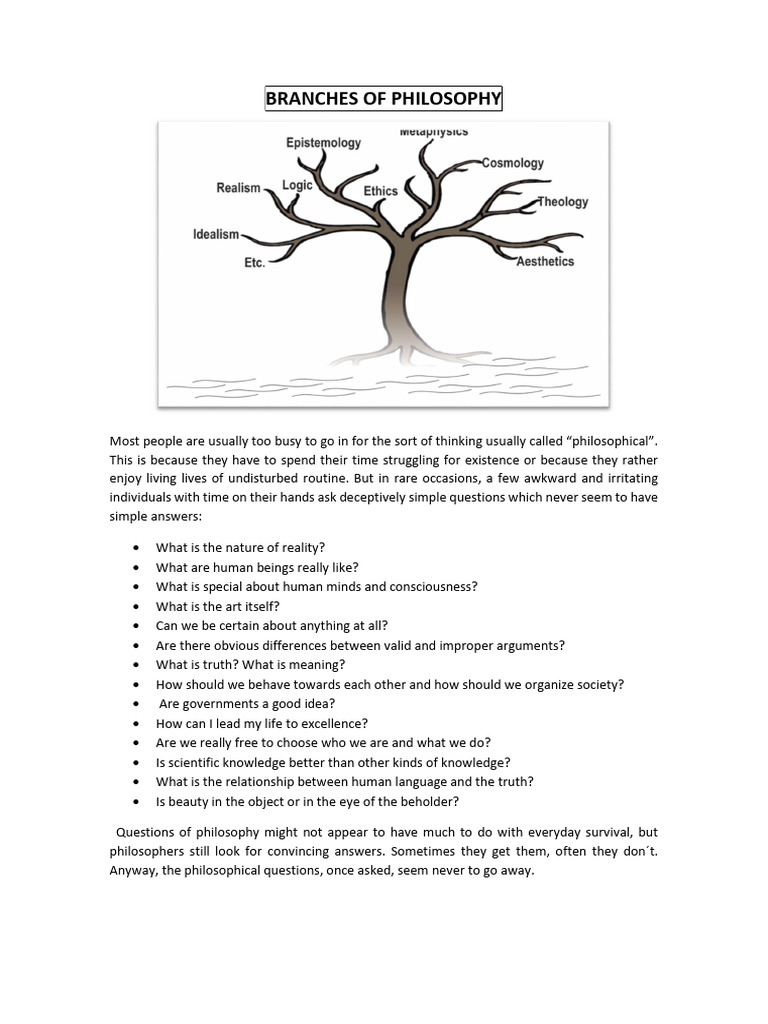 Branches of Philosophy | PDF | Logic | Epistemology
