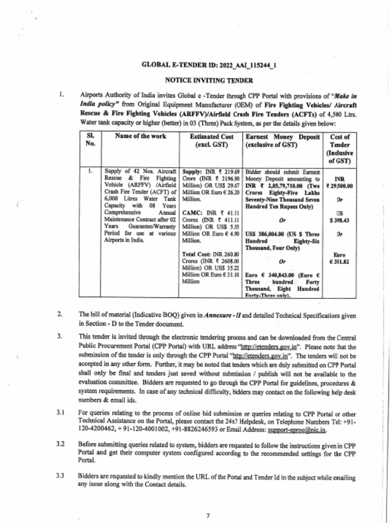 Nit Aircraft Rescue Fire Fighting Vehicle Arffv Aai | PDF