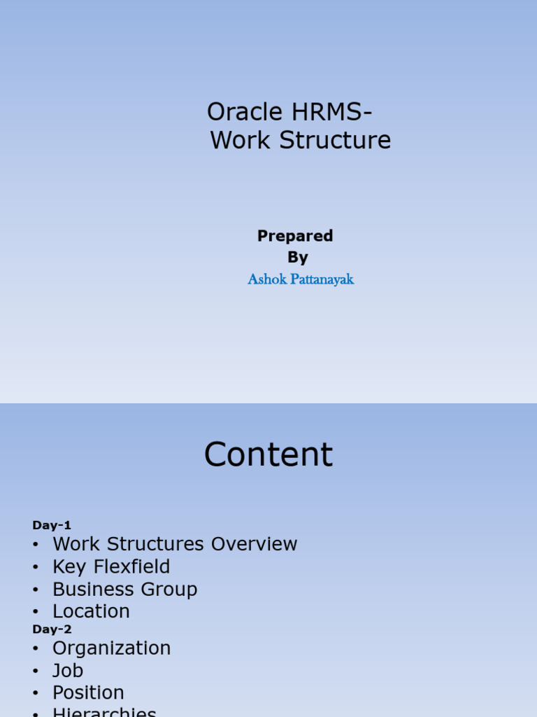 Oracle HRMS Work Structure | PDF | Business | Computing
