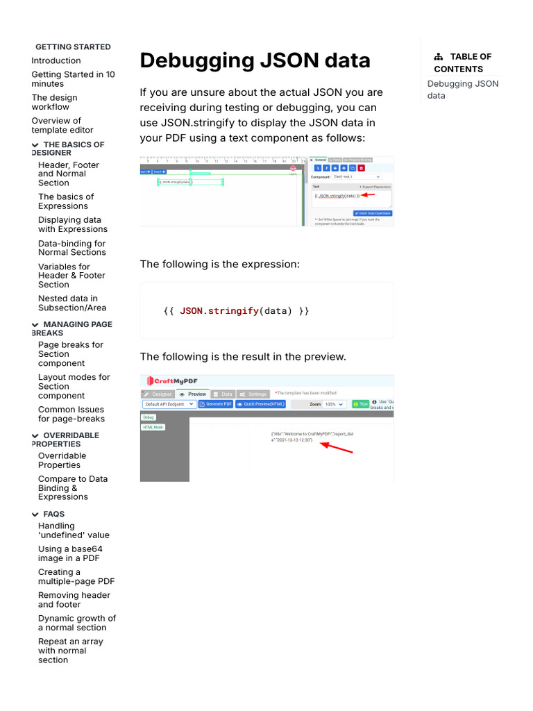 Debugging JSON Data | PDF